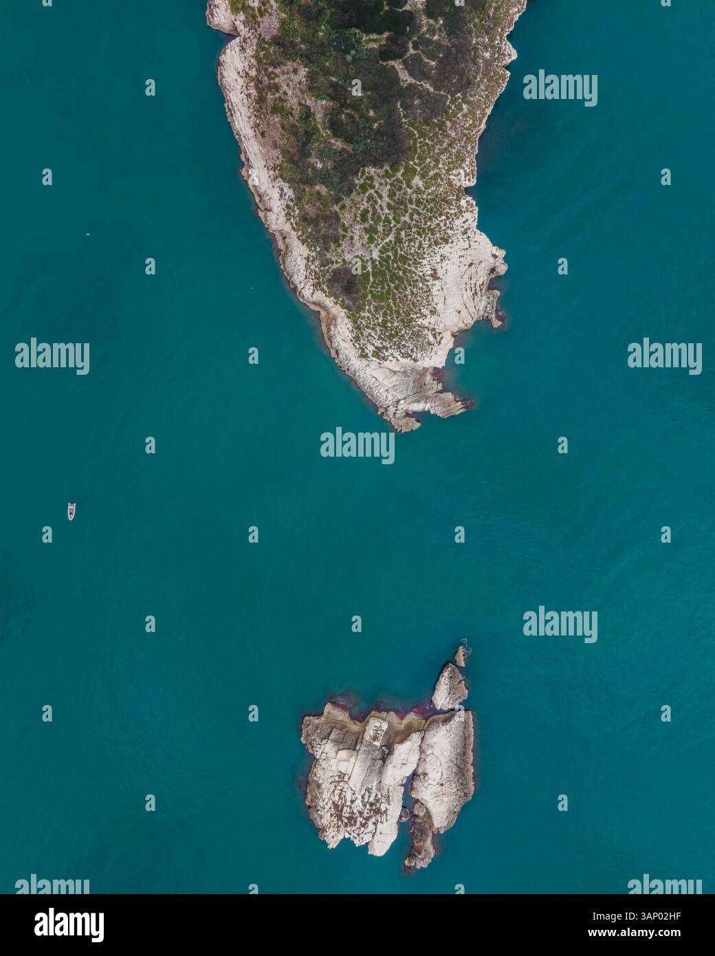Aerial view of Campi Island, Vieste, Gargano Natural Park, Puglia ...