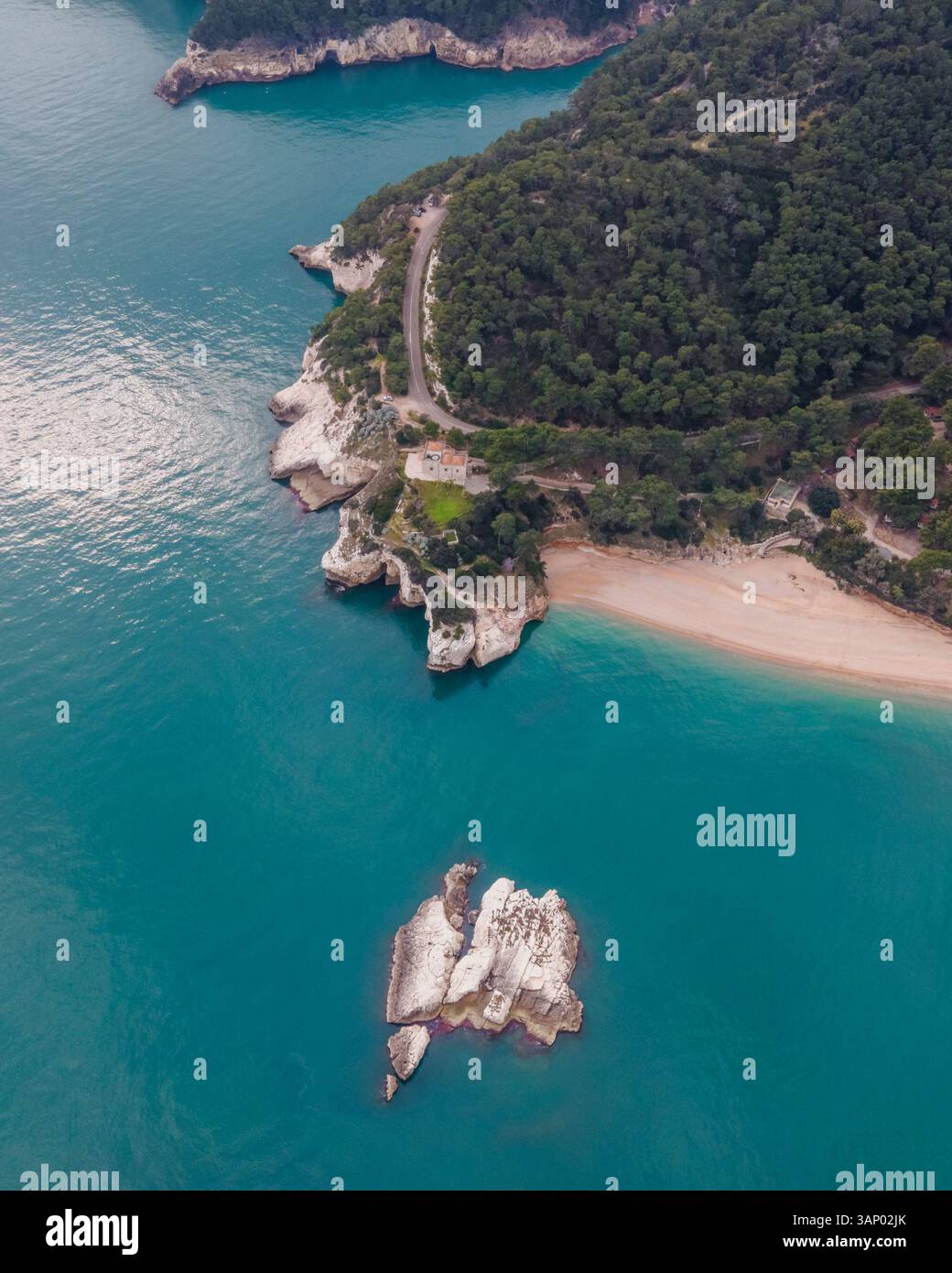 Aerial view of Campi Island, Vieste, Gargano Natural Park, Puglia ...