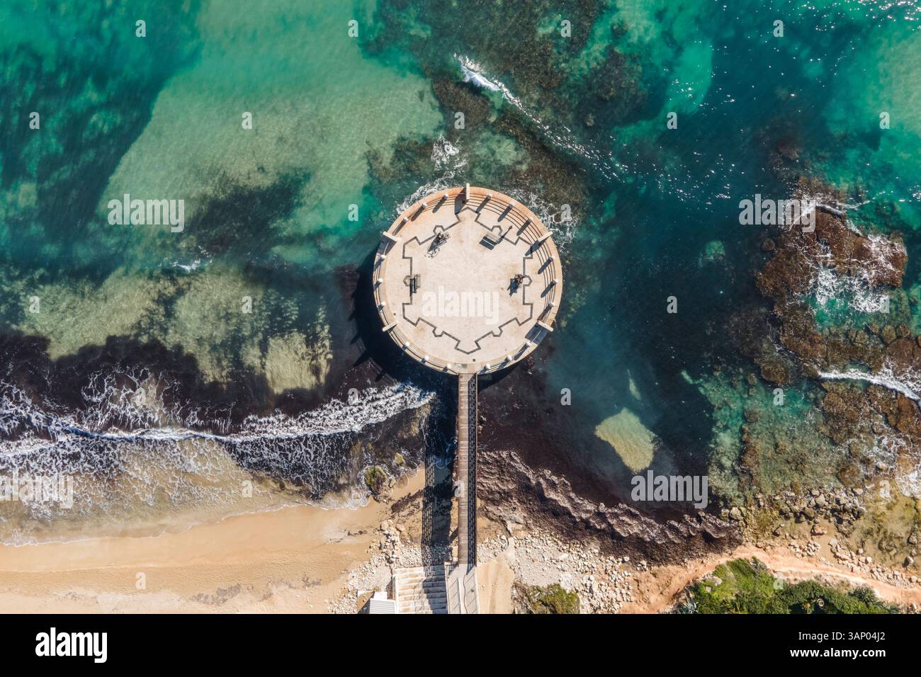 Aerial view of the Rotonda sul Mare, a roundabout pier along the ...