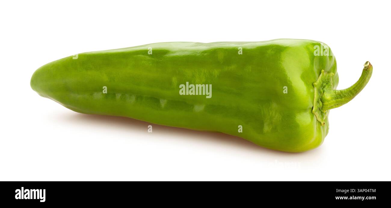 green pepper path isolated on white Stock Photo - Alamy