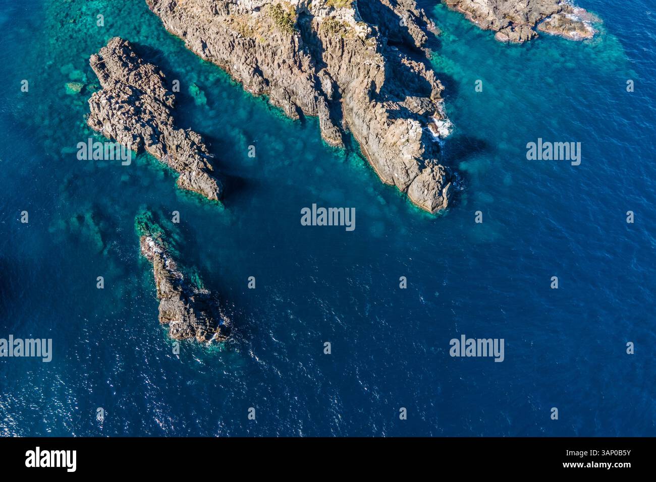 Aerial view of Ciclopi Islands in Aci Trezza, Sicily, Italy Stock Photo ...