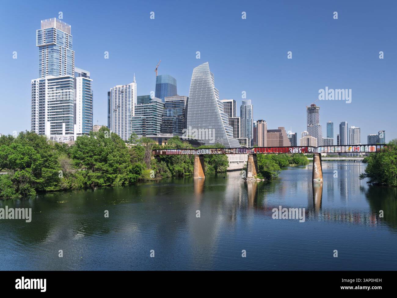 Austin, TX - 10 April 2025: Panoramic skyline of Austin Texas along ...