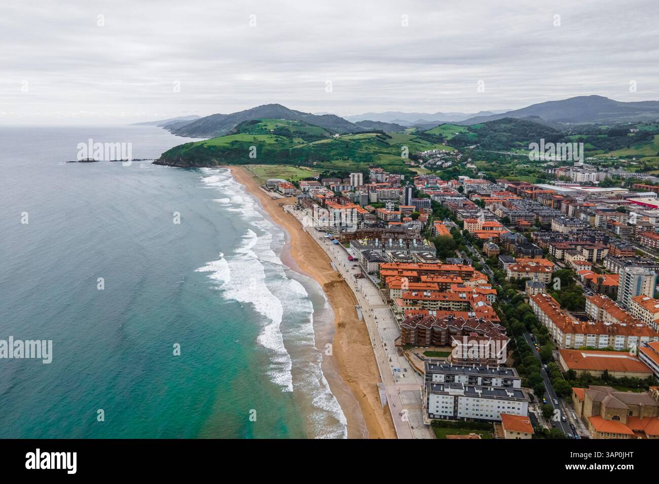 Aerial view zarautz beach hi-res stock photography and images - Alamy