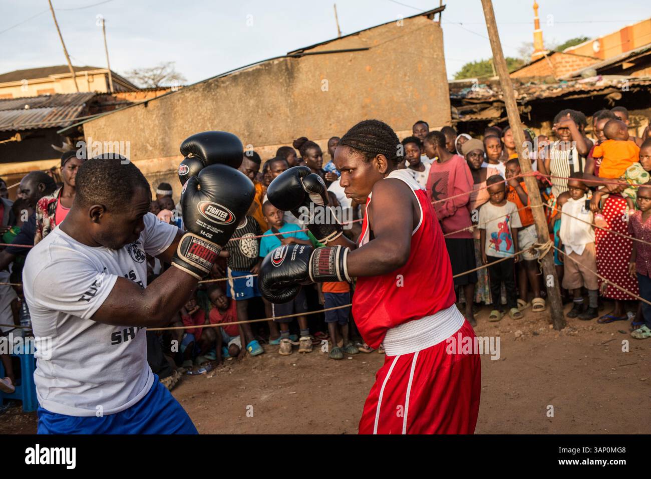 Rhino boxing club, Katanga slum, Kampala, Uganda, Africa Stock Photo ...