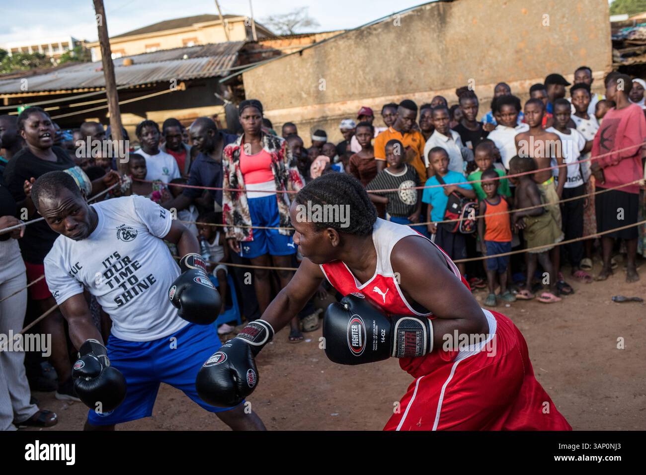 Rhino boxing club, Katanga slum, Kampala, Uganda, Africa Stock Photo ...