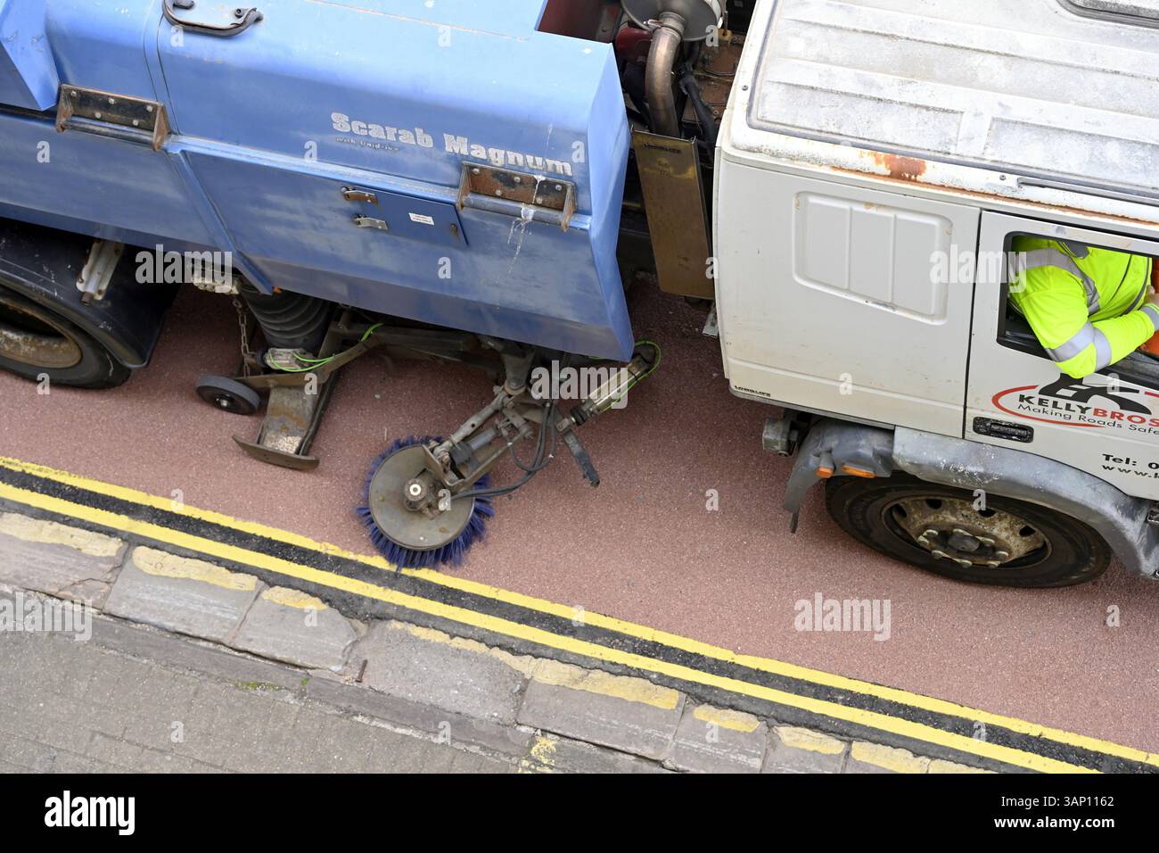 Power street cleaning machine with brush and vaccum Stock Photo - Alamy
