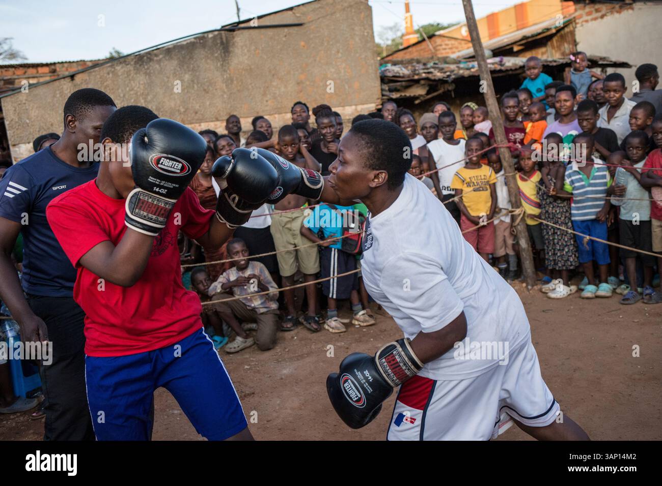 Rhino boxing club, Katanga slum, Kampala, Uganda, Africa Stock Photo ...
