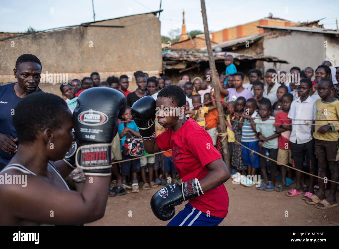 Rhino boxing club, Katanga slum, Kampala, Uganda, Africa Stock Photo ...