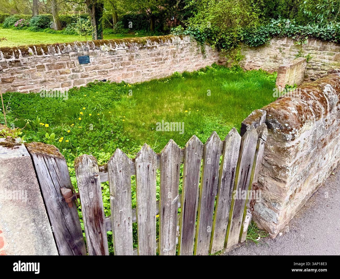 A pinfold, an enclosure for stray livestock in the village of ...