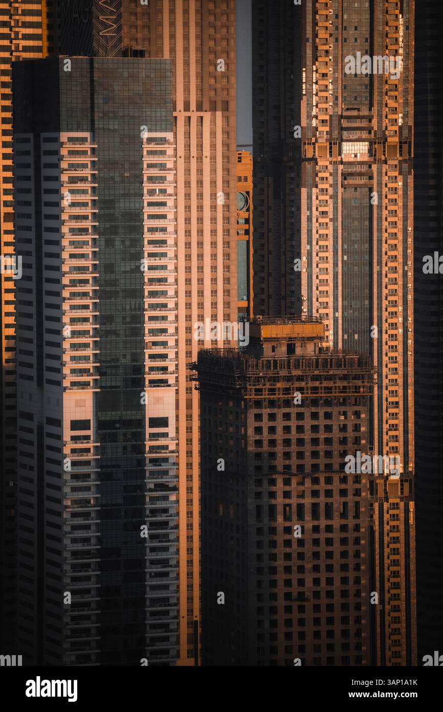 Aerial view of breathtaking skyscrapers and modern buildings in Dubai ...