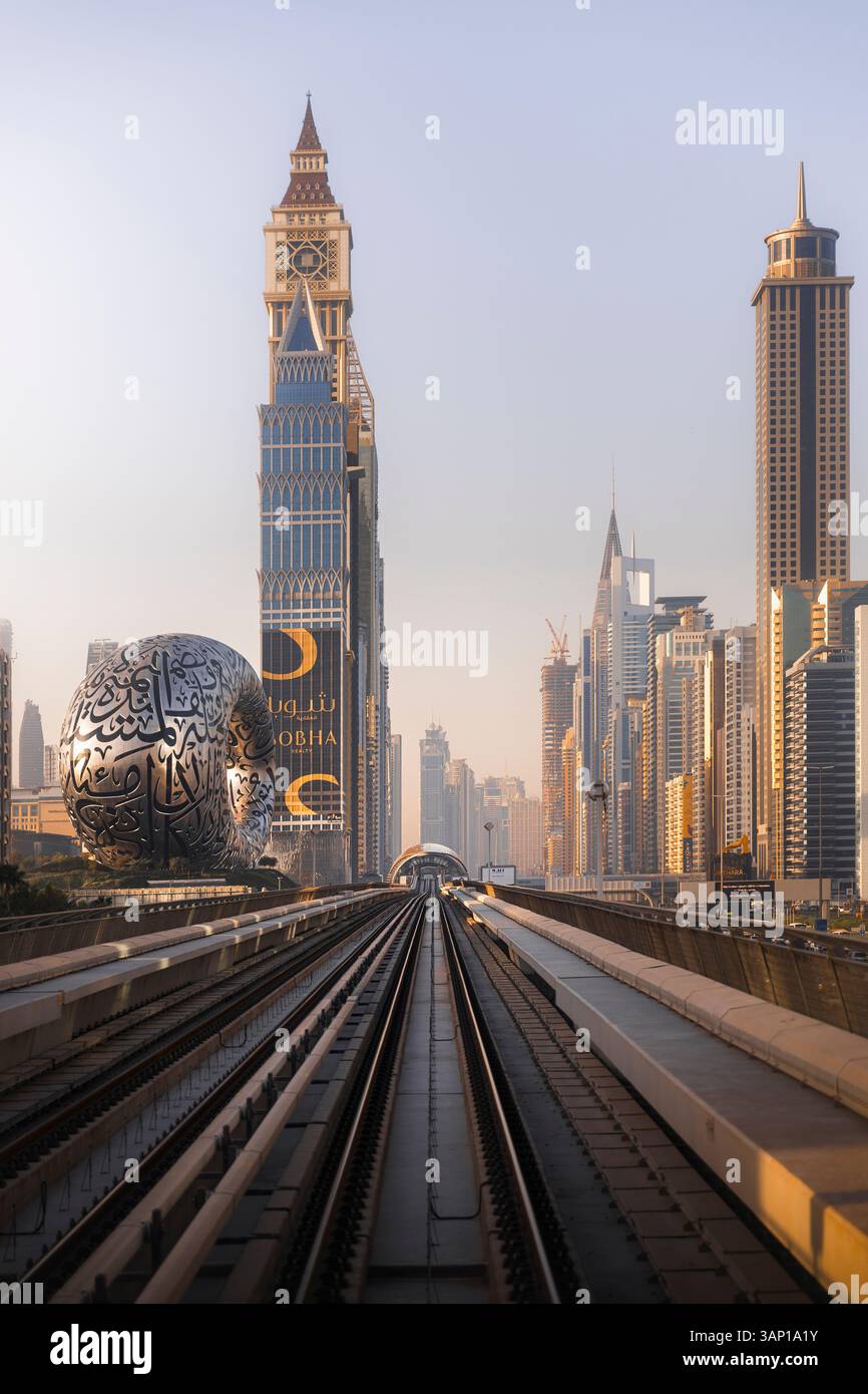 Dubai, United Arab Emirates - 15 February 2022: Aerial view of vibrant ...