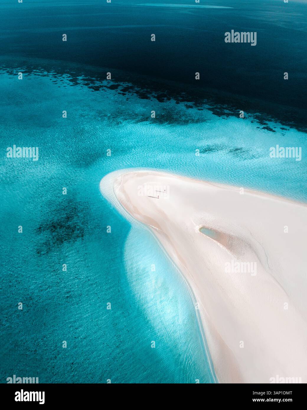 Aerial view of beautiful tropical island with white sand beaches and ...