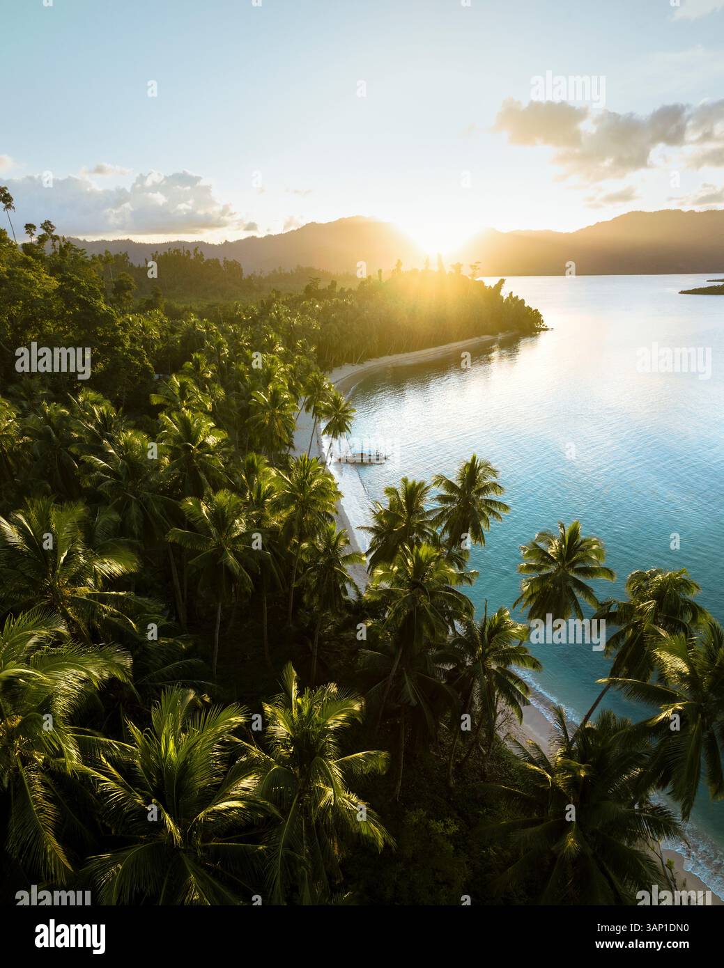Aerial view of White Beach, Port Barton, Palawan, Philippines Stock ...