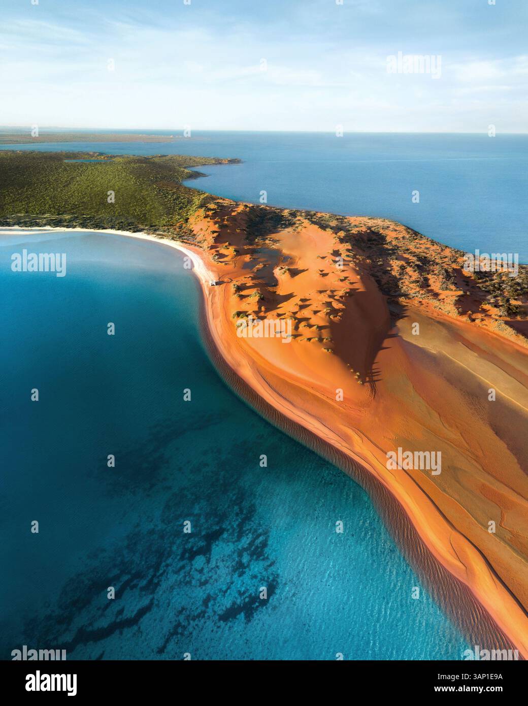 Aerial view of a catamaran beached on the sandbanks at Big Lagoon ...