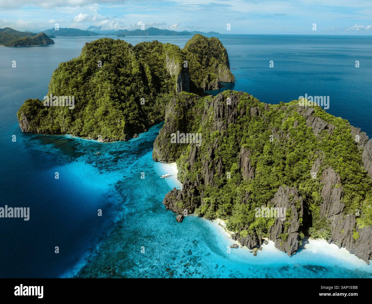 Aerial view of Shimizu Island, El Nido, Palawan, Philippines Stock ...