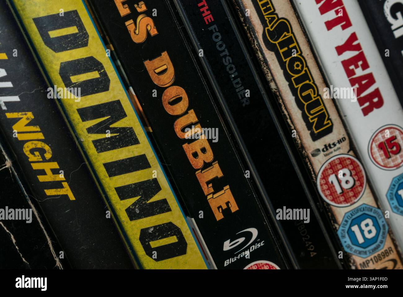 Various dvd and blu-ray movies Stock Photo - Alamy