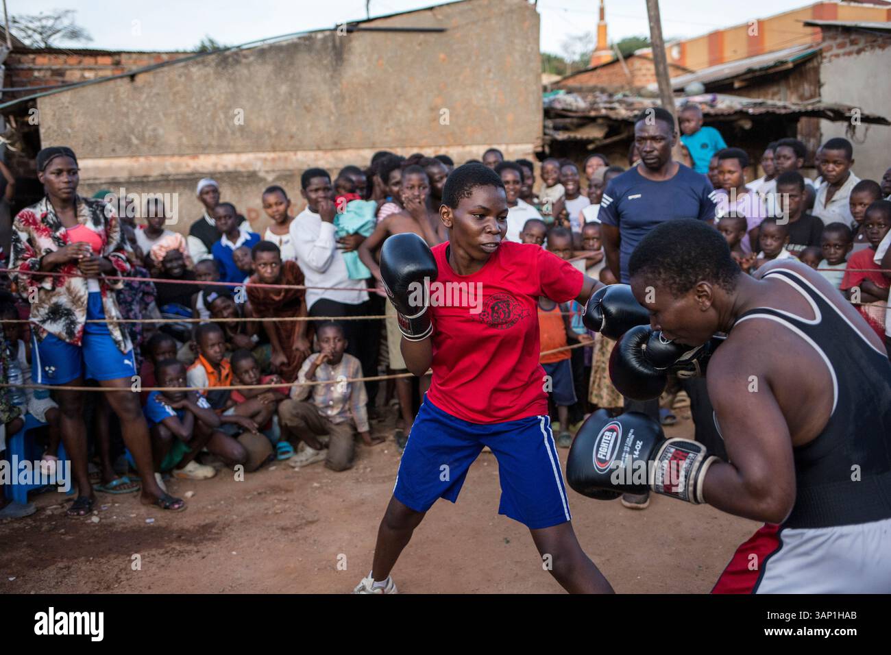 Rhino boxing club, Katanga slum, Kampala, Uganda, Africa Stock Photo ...