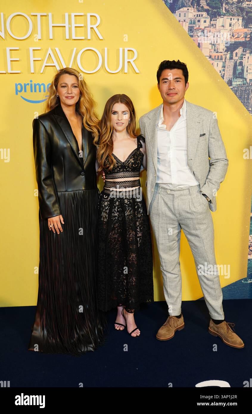 (left to right) Blake Lively, Anna Kendrick, and Henry Golding attend a ...