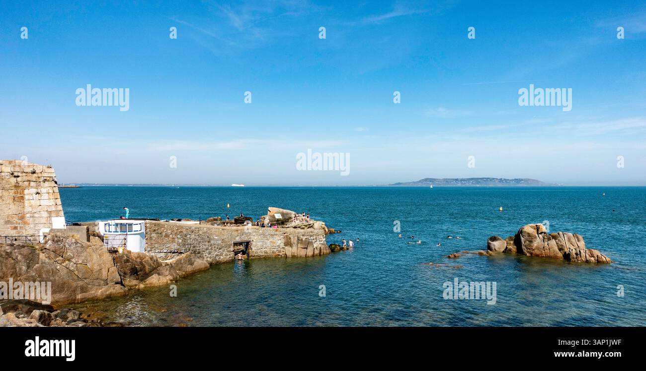 The Forty Foot swimming area in Sandycove, Dublin, Ireland. All year ...