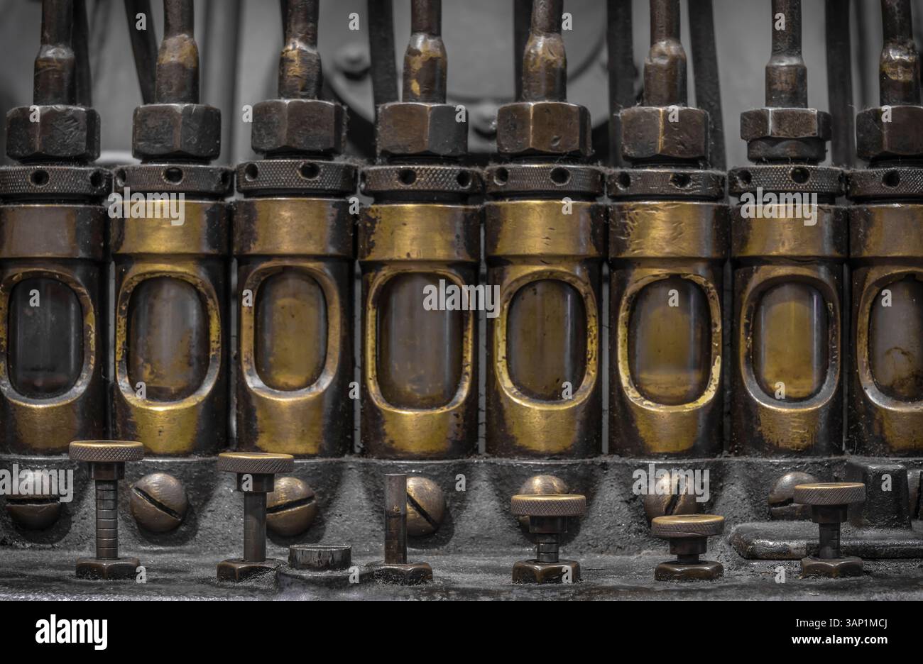 Oiling unit on a historic industrial machine Stock Photo - Alamy