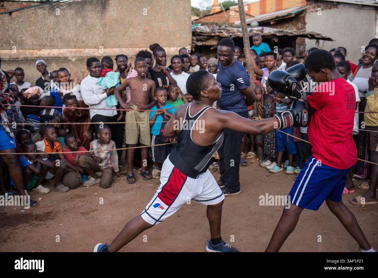 Rhino boxing club, Katanga slum, Kampala, Uganda, Africa Stock Photo ...