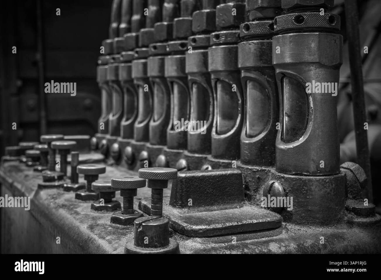 Oiling unit on a historic industrial machine Stock Photo - Alamy