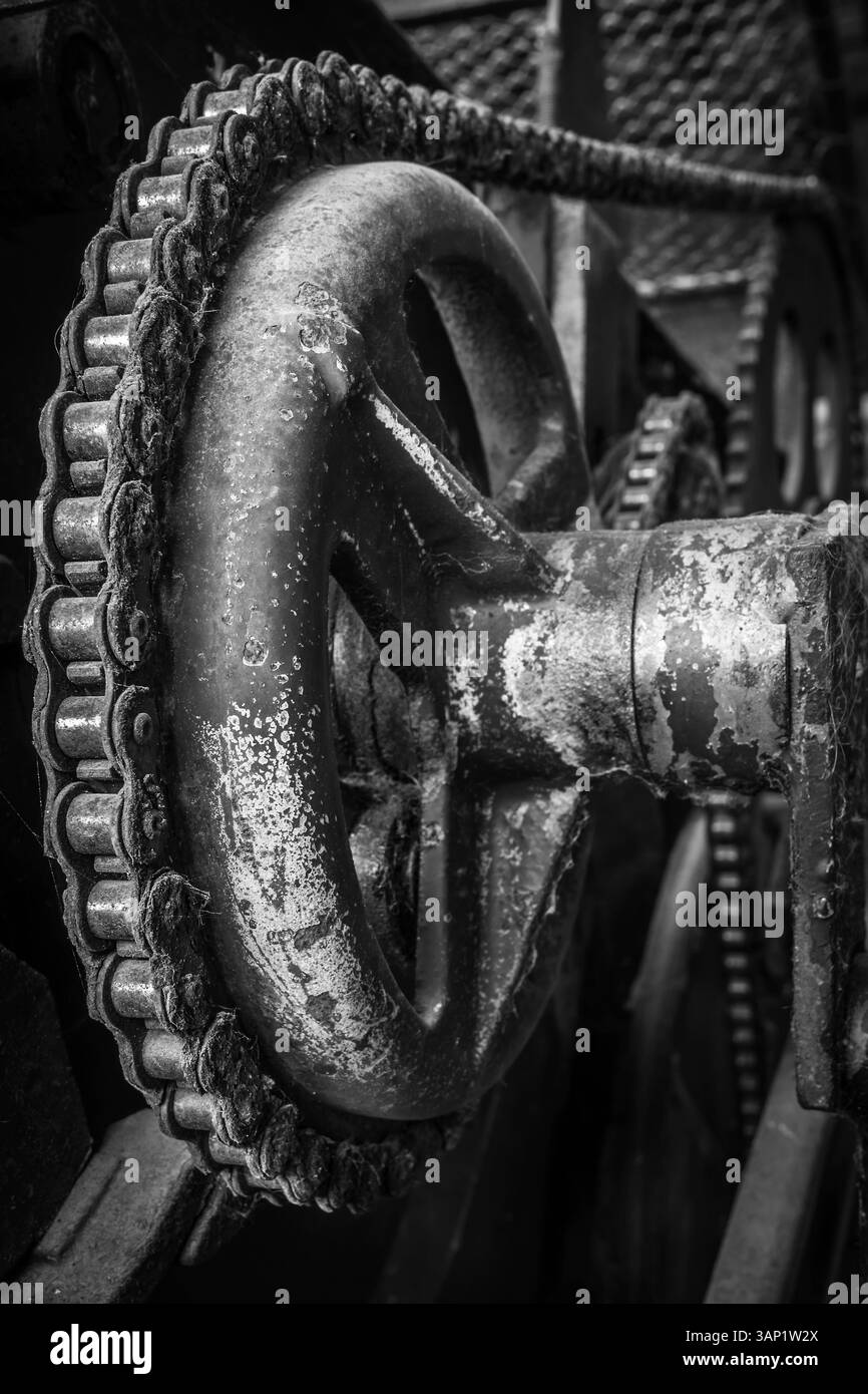 Gearing of a historic agricultural machine Stock Photo - Alamy