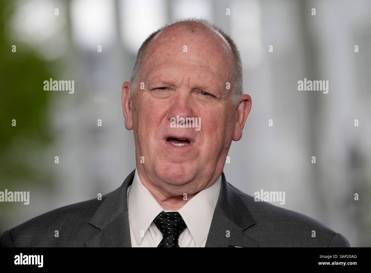 White House border czar Tom Homan speaks during a television interview ...