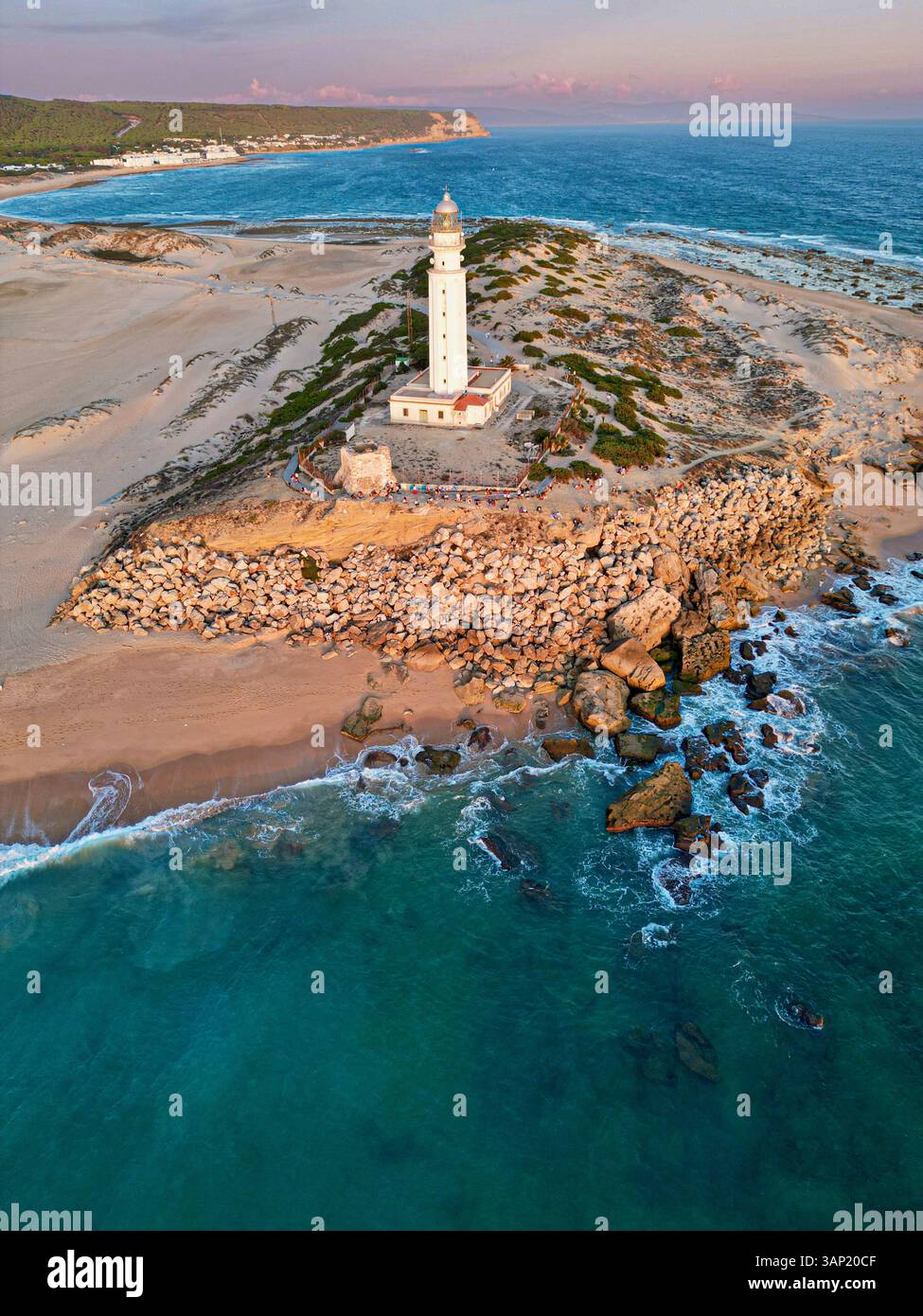 Aerial view of the picturesque Cape Trafalgar with a beautiful ...