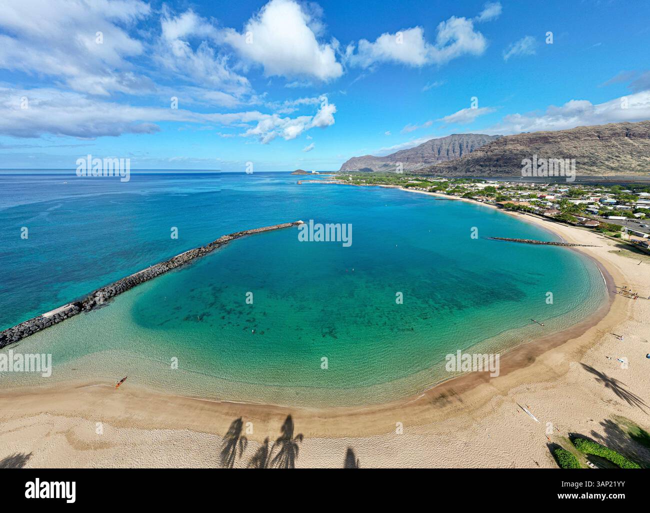 Aerial view of Waiʻanae⁩, ⁨⁨Pokai beach, ⁨Hawaii, United States Stock ...