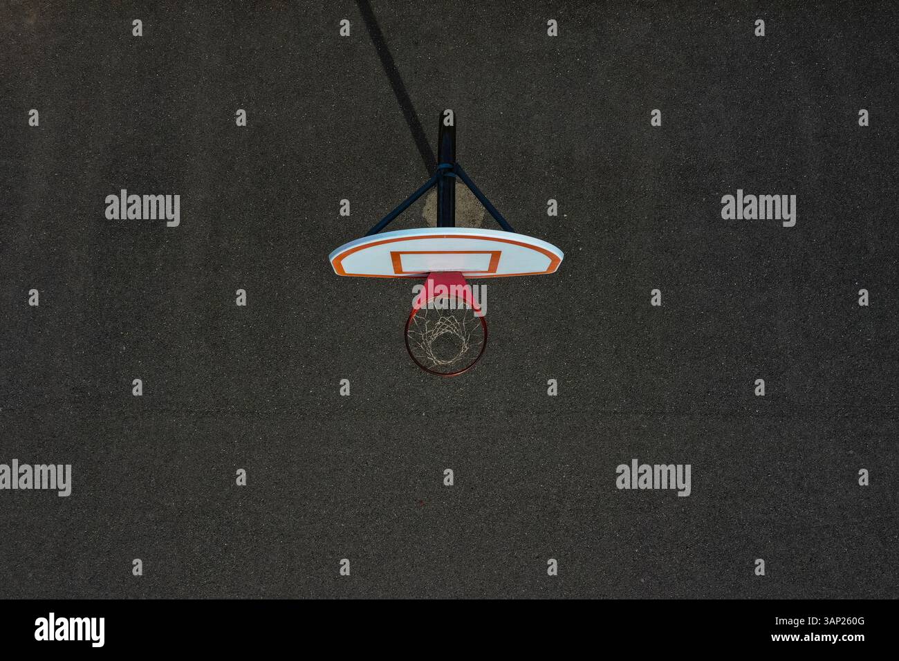 Aerial view of basketball court with basketball hoop, Viewlands ...