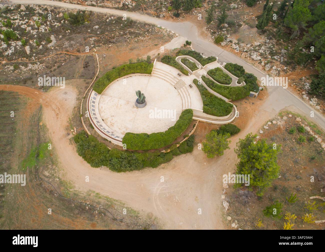 Aerial view of the memorial monument for the 9/11 victims, Jerusalem ...