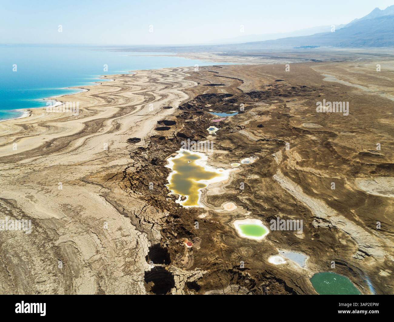 Aerial view of Dead Sea shoreline, Negev, Israel Stock Photo - Alamy