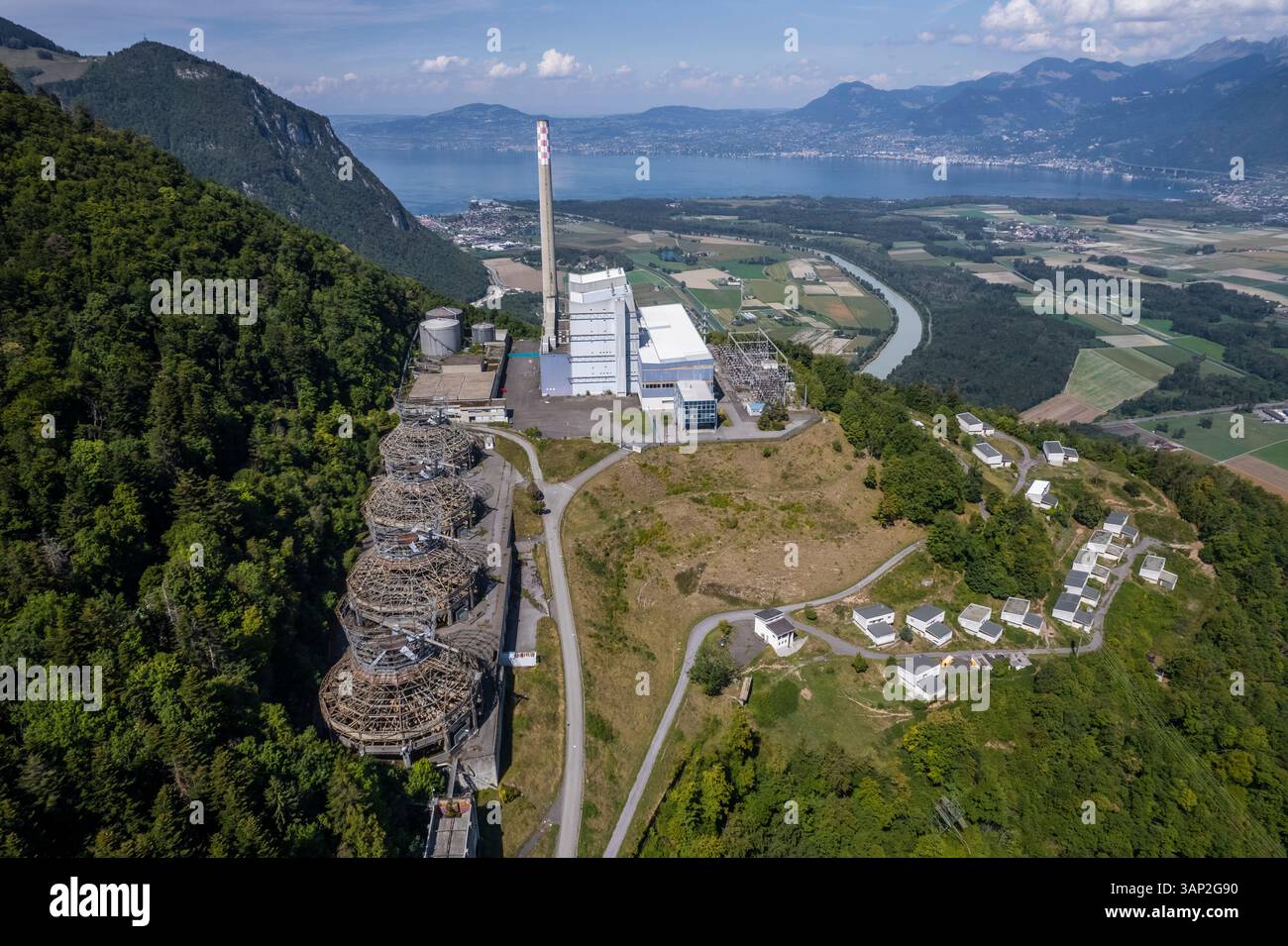 Aerial view of an industrial plant in Miex, Switzerland Stock Photo - Alamy