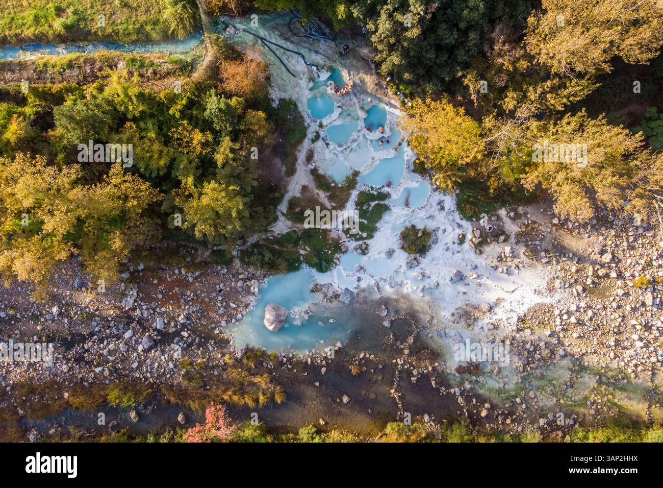 Aerial view of Petriolo thermal area, Grosseto, Tuscany, Italy Stock ...