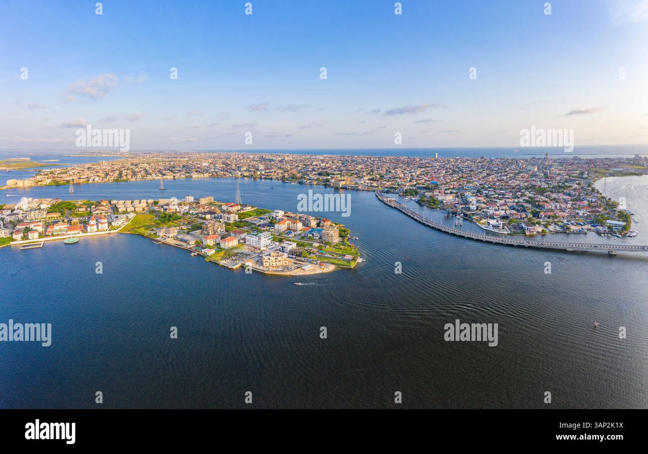 Panoramic view of Lagos Lekki Ikoyi link bridge showing parts of Lekki ...