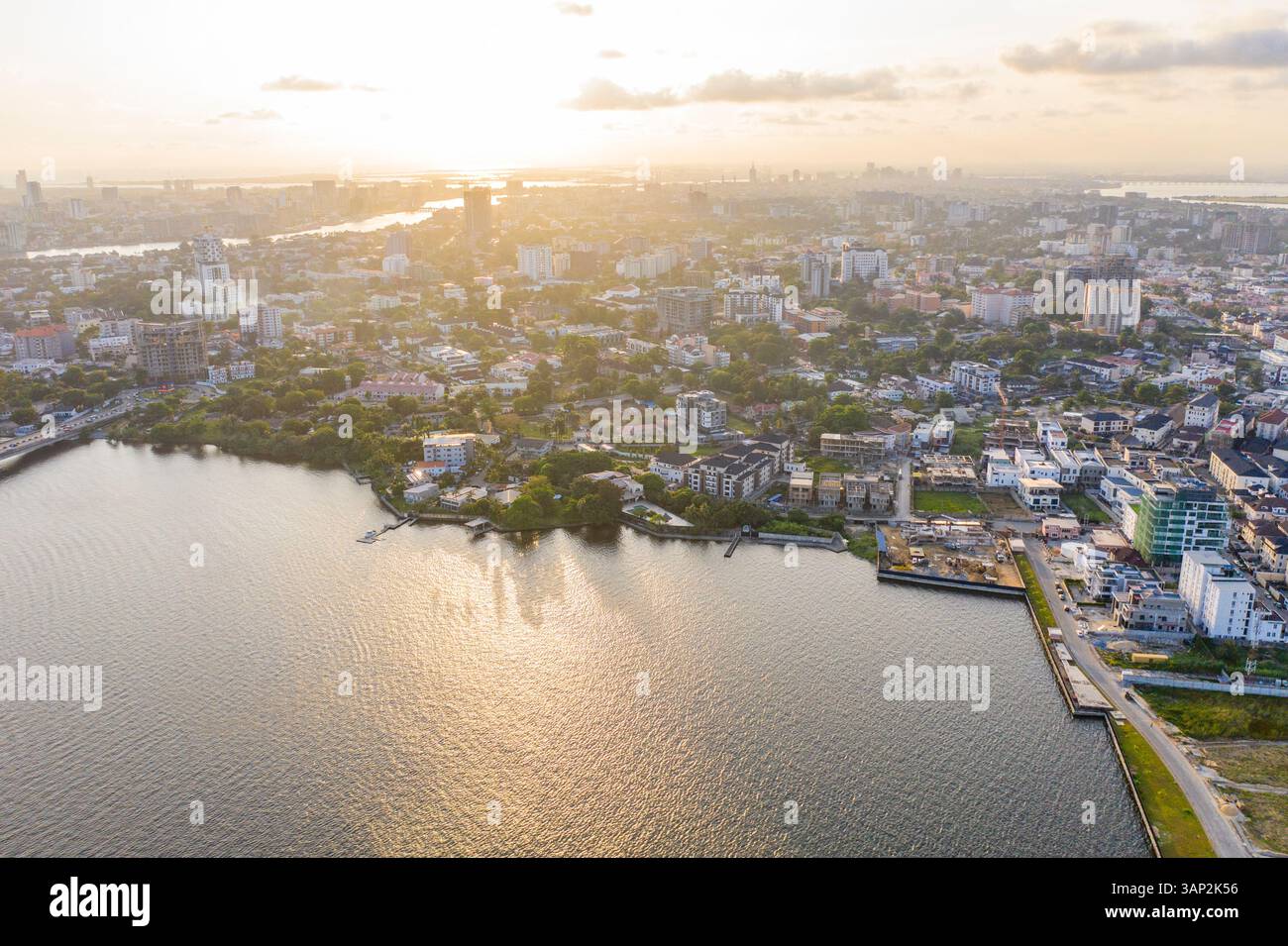 Aerial view of Lagos Lekki Ikoyi link bridge showing parts of Lekki ...