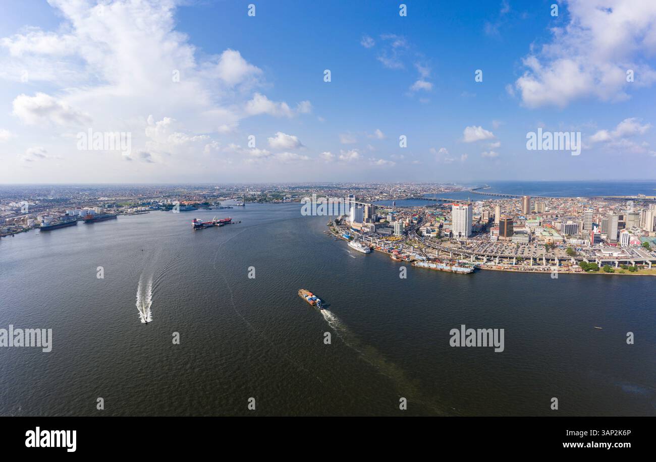 Panoramic view of Lagos Business District along the Marina and Port ...