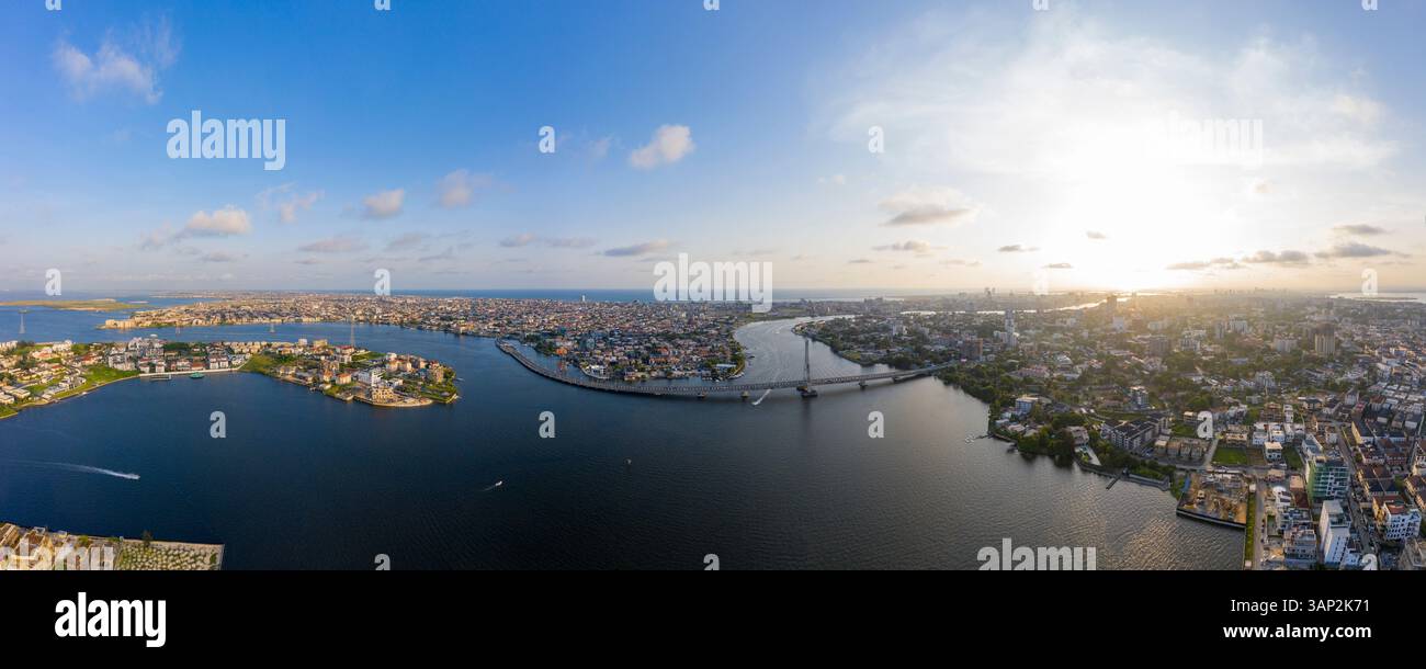 Panoramic view of Lagos Lekki Ikoyi link bridge showing parts of Lekki ...