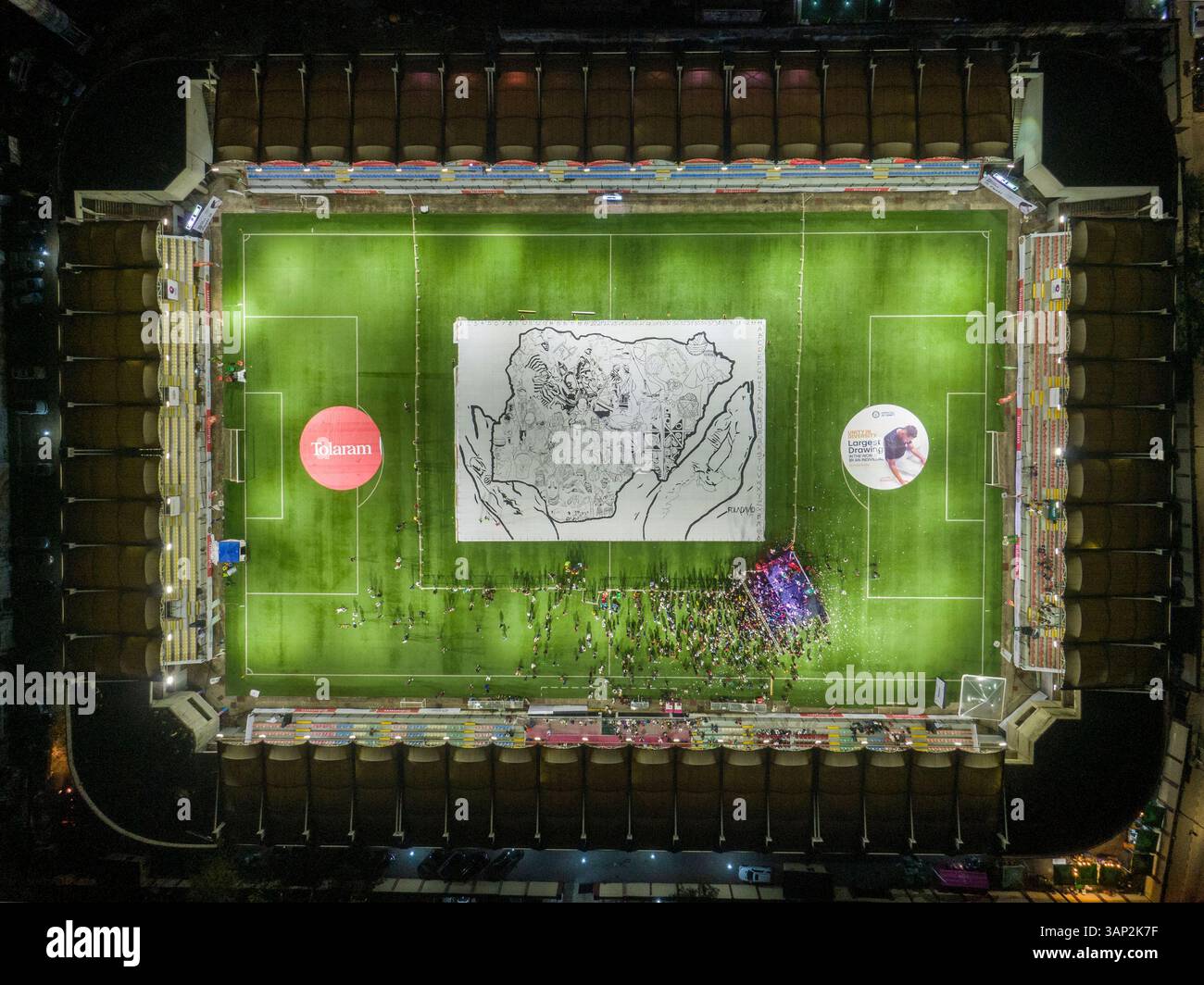 Lagos, Nigeria - 21 July 2024: An Aerial view of the largest drawing by ...