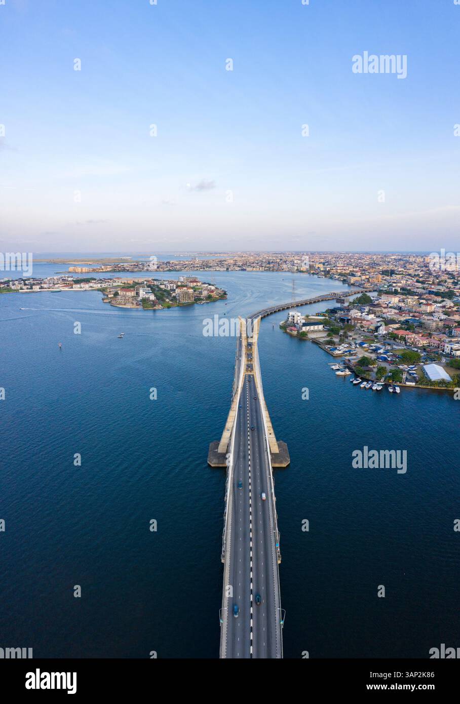 Panoramic view of Lagos Lekki Ikoyi link bridge showing parts of Lekki ...