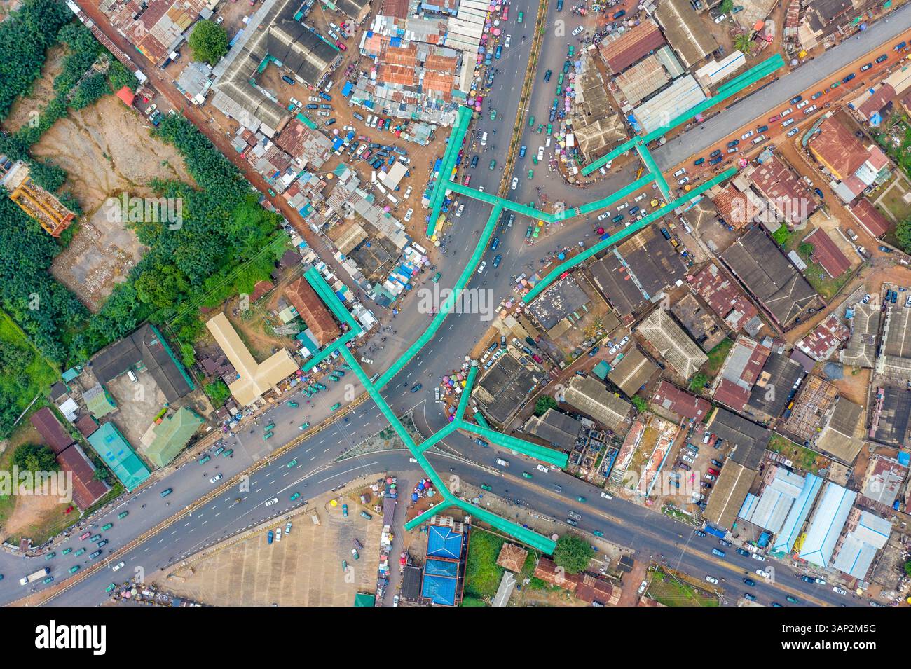 Aerial view of the bridge of confusion in Abeokuta, Ogun state, Lagos ...