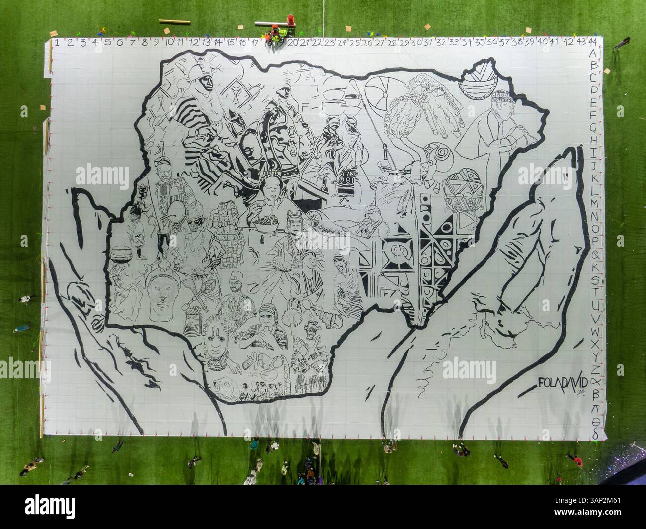 Lagos, Nigeria - 21 July 2024: An Aerial view of the largest drawing by ...