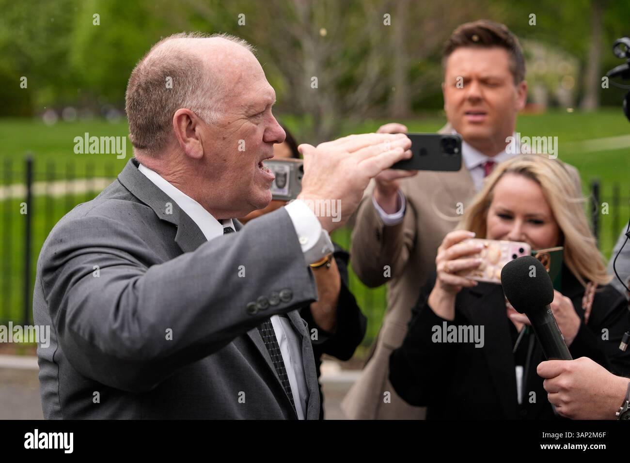 White House border czar Tom Homan talks with reporters at the White ...