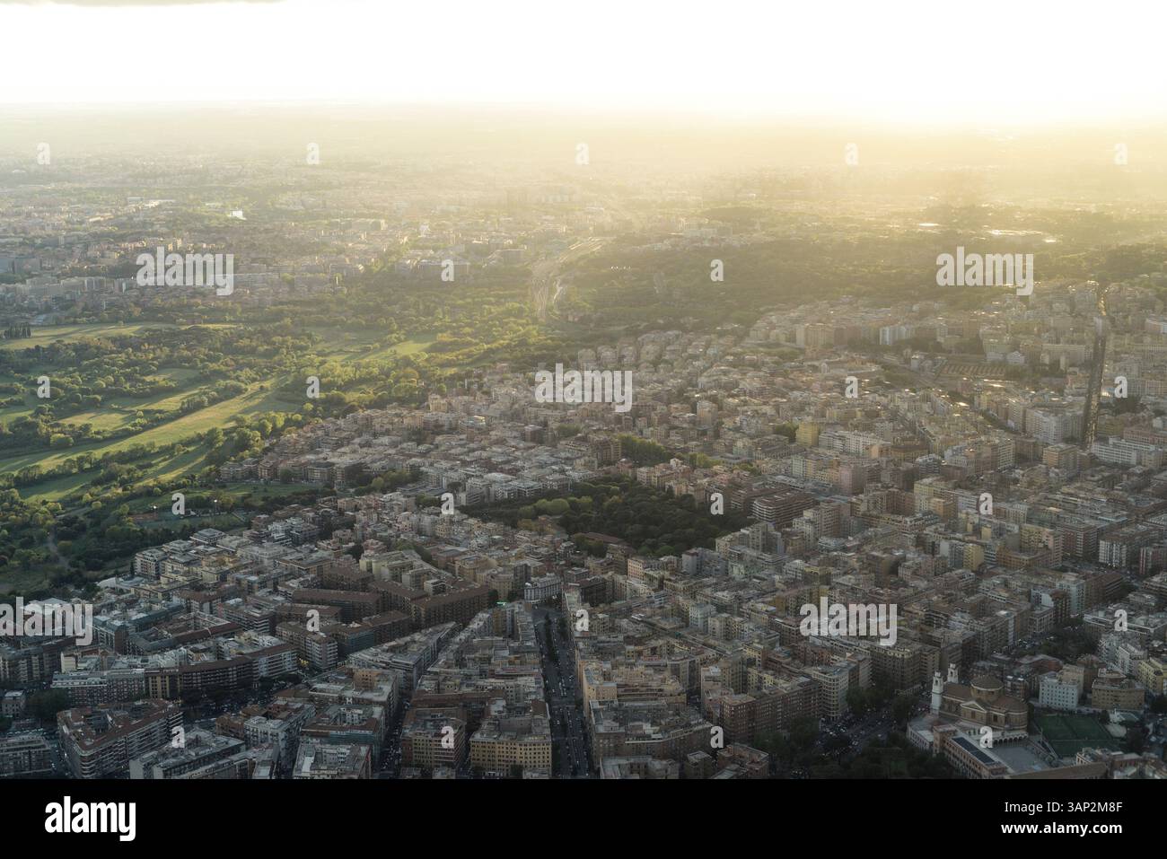 Aerial view of beautiful historic cityscape with sprawling buildings ...