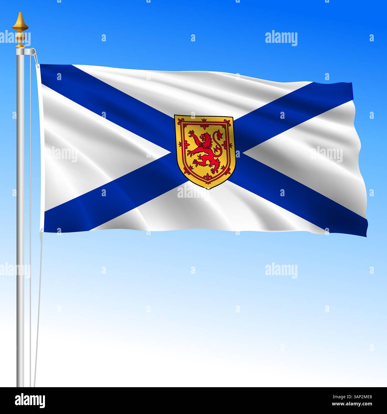 Nova Scotia canadian provincial waving flag, Canada, vector ...