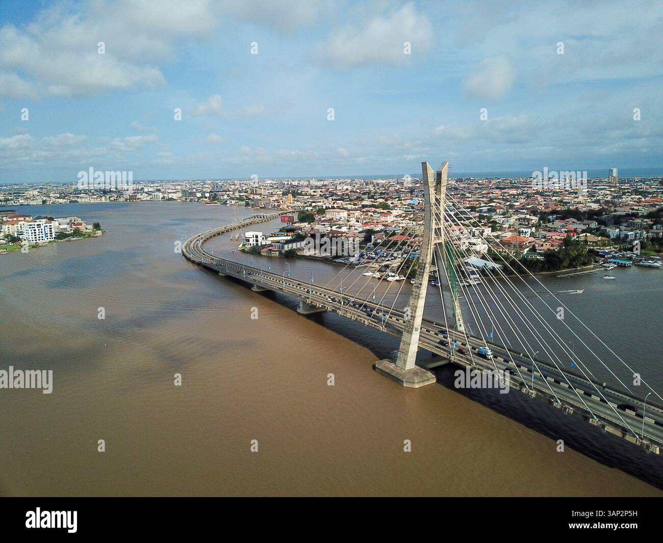 Aerial view of vibrant cityscape with modern high-rise buildings and bustling streets near the ...