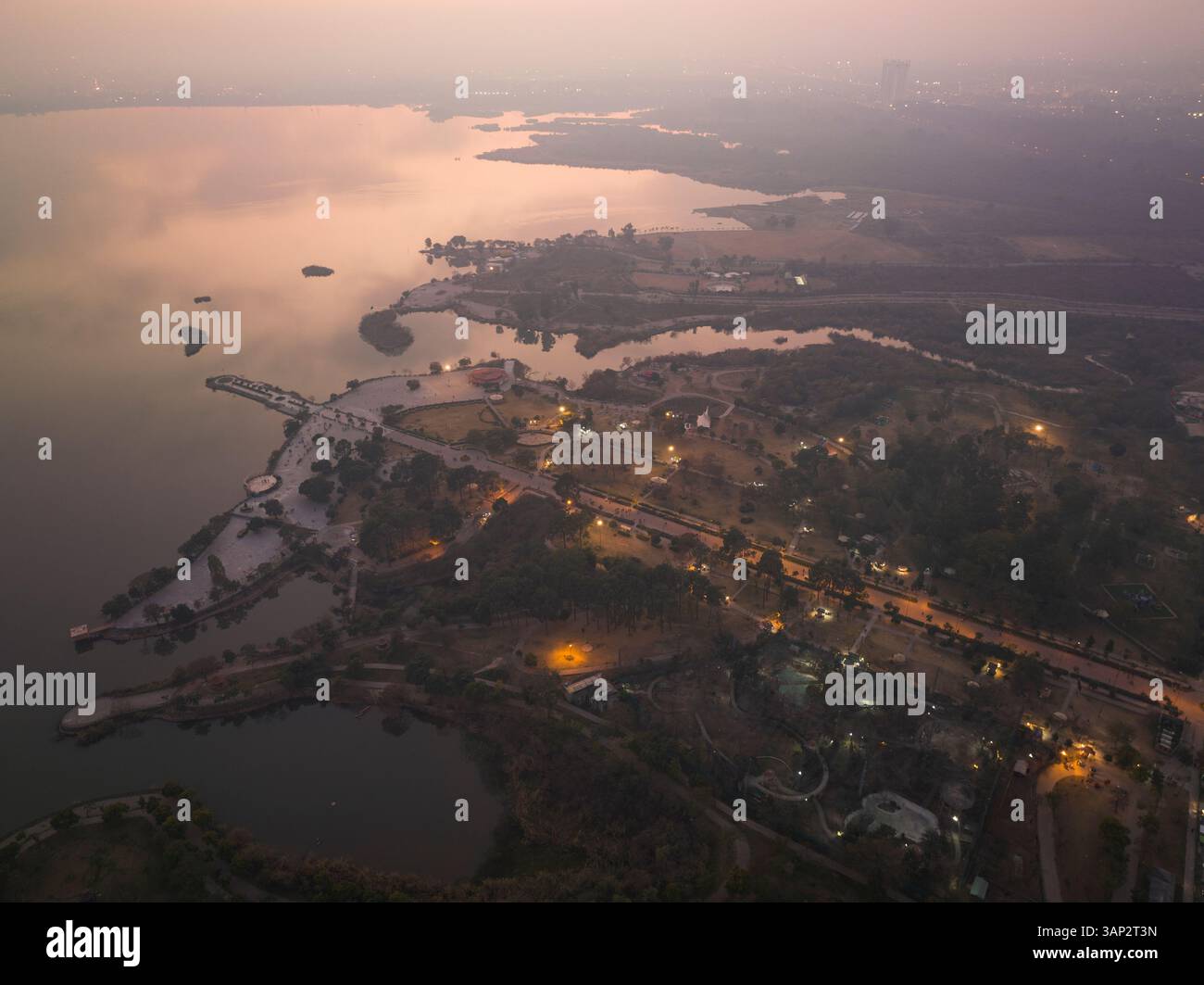 Aerial view of Lake View Park and Rawal Dam in Islamabad, Pakistan ...
