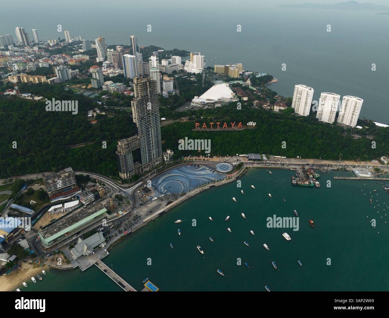 Aerial view pattaya city sign hi-res stock photography and images - Alamy