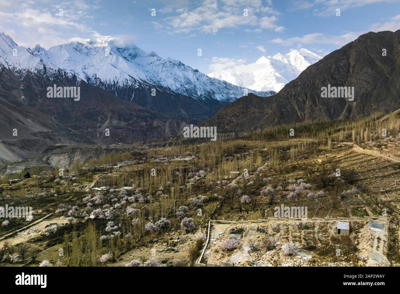 Aerial view of mount Rakaposhi from Hunza Valley, GIlgit Baltistan ...